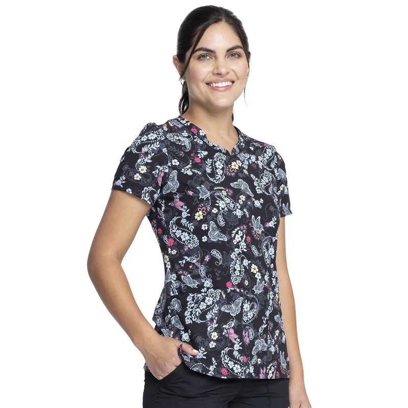 CK678 FUBM Top Flutter Blooms